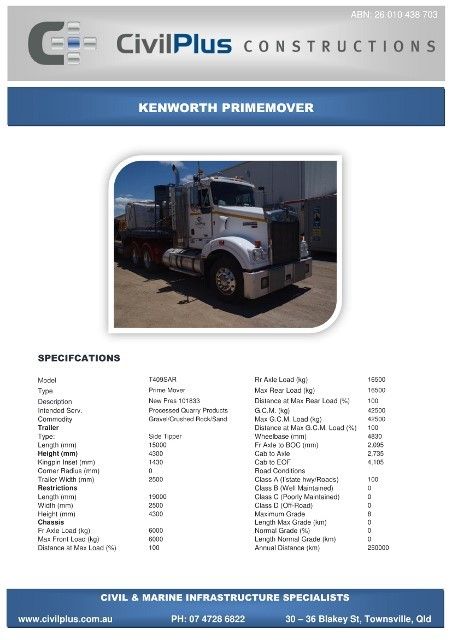 Plant Hire - CivilPlus Constructions Pty. Ltd